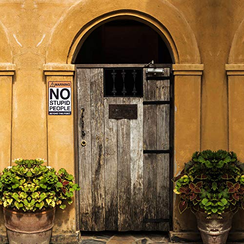 Warning No Stupid People Beyond This Point Retro Metal Tin No Trespassing Private Property Signs for Bedroom