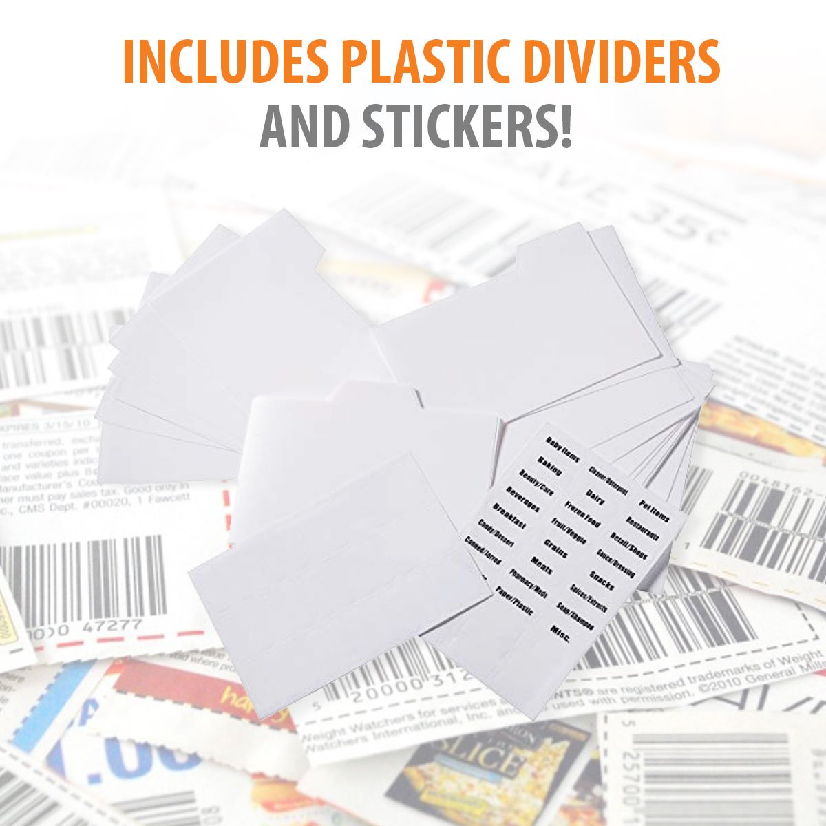 Modern Grocery Coupon Organizer - Wallet & Extreme Coupon Holder Set Includes 24 Plastic Coupon Cards Dividers and Stickers Material Canvas