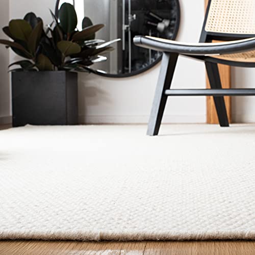 SAFAVIEH Vermont Collection 4' x 6' Ivory VRM801A Handmade Premium Wool Entryway Living Room Foyer Bedroom Accent Rug