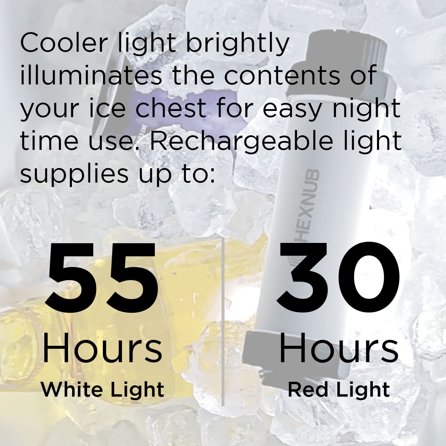 Hexnub Cooler Box Light - Waterproof LED Flashlight for Ice Chests and Coolers for Boat Owners and Outdoor Events - Fits YETI, RTIC, ORCA, Igloo, Coleman, and More