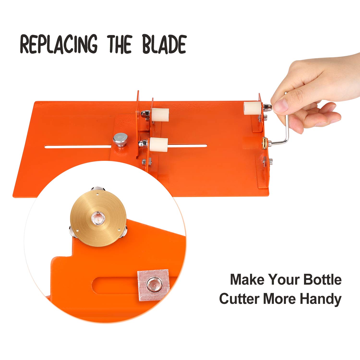 Replacement Blades for Glass Bottle Cutter, Glass Cutter Wheel Replacement 2 Packs, Metal Coating Cutting Wheel for Bottle & Lens Cutting Machine, Fit Most Brands of Glass Bottle Cutter Machine