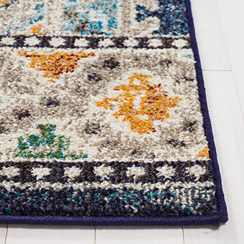 Safavieh Madison Collection 6' x 9' NavyBeige MAD481N Boho Non-Shedding Living Room Dining Bedroom Area Rug