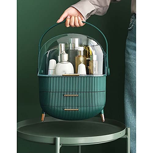 TUOZHE Jewellery Box, Storage Box Large Capacity Waterproof and Dustproof Vanity Box Bathroom Desktop Skin Care Storage Drawer (Color : White)
