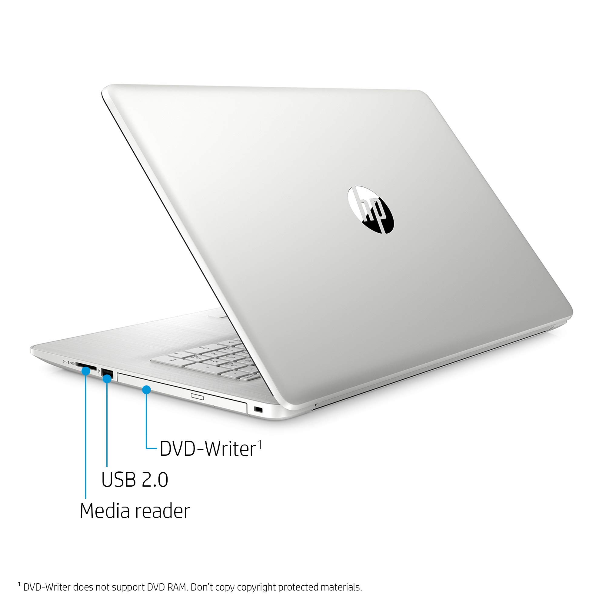 2020 New HP 17-by3063st 17.3 HD Display Notebook, Intel i3-1005G1, 8GB Memory, 128GB SSD 1TB Hard Drive, Windows 10, Silver (Renewed)
