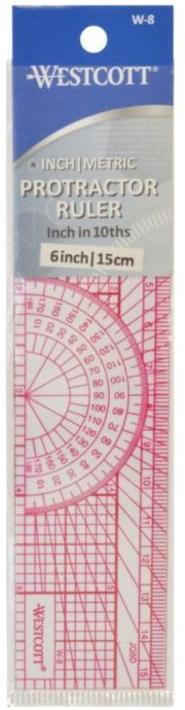 Westcott 6" Engineers’ Protractor Ruler (W-8)