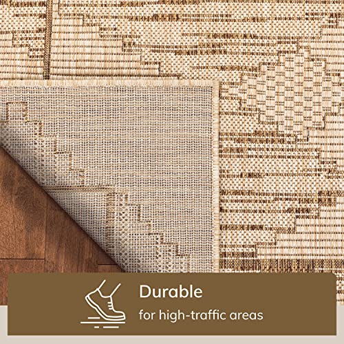 Well Woven Medusa Vidar Trellis Diamond Pattern Indoor/Outdoor Beige Flatweave 7'10'' x 10'6" Area Rug