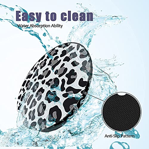 Car Coasters for Car Cup, Cute Car Coasters for Women & Men Cup Holder Coasters for Your Car with Fingertip Grip, Auto Accessories for Women & Men,Pack of 2 (Snow Leopard)