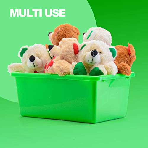 Prextex Toy Plastic Storage Bins - Pack of 4 Containers | Storage Box For Closet Organizers, Classroom Toy Bin, File Organizer, Craft Storage