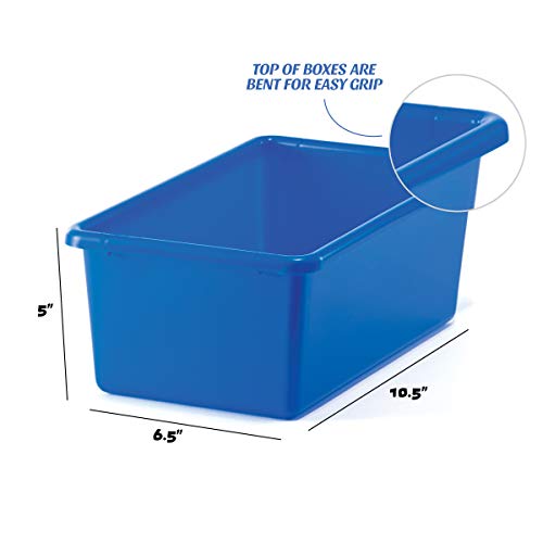 Prextex Toy Plastic Storage Bins - Pack of 4 Containers | Storage Box For Closet Organizers, Classroom Toy Bin, File Organizer, Craft Storage