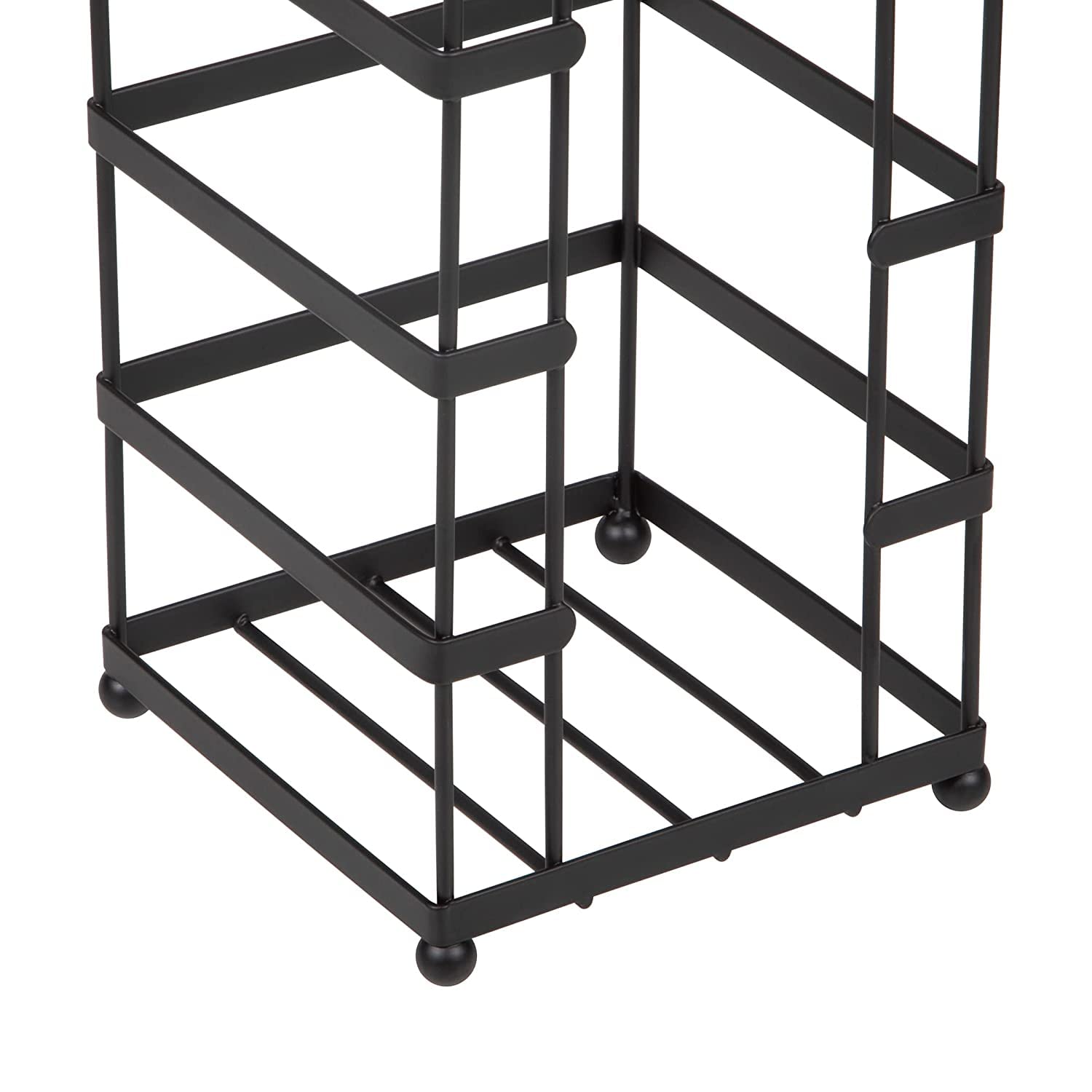 Richards Homewares Vertical Free-Standing Jumbo and Mega Size 4-Rolls Toilet Paper Storage Holder with Dispenser, 5.5 x 5.5 x 24.75-Inch, Matte Black