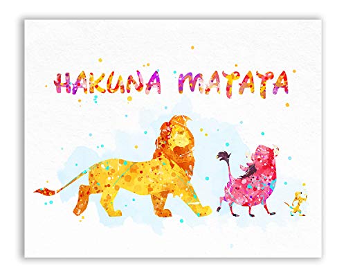 Lion King Kids Prints - Set of 5 Cute (8 inches x 10 inches) Art Decor Photos - Simba Pumbaa Timon Nala