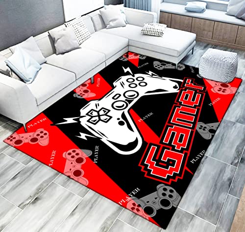 Video Game Controller Gamepad Carpets 3D Printed Pattern Game Area Rugs Non-Slip Carpets Doormats Home Decor for Living Bedroom Game Room(60x39inch)