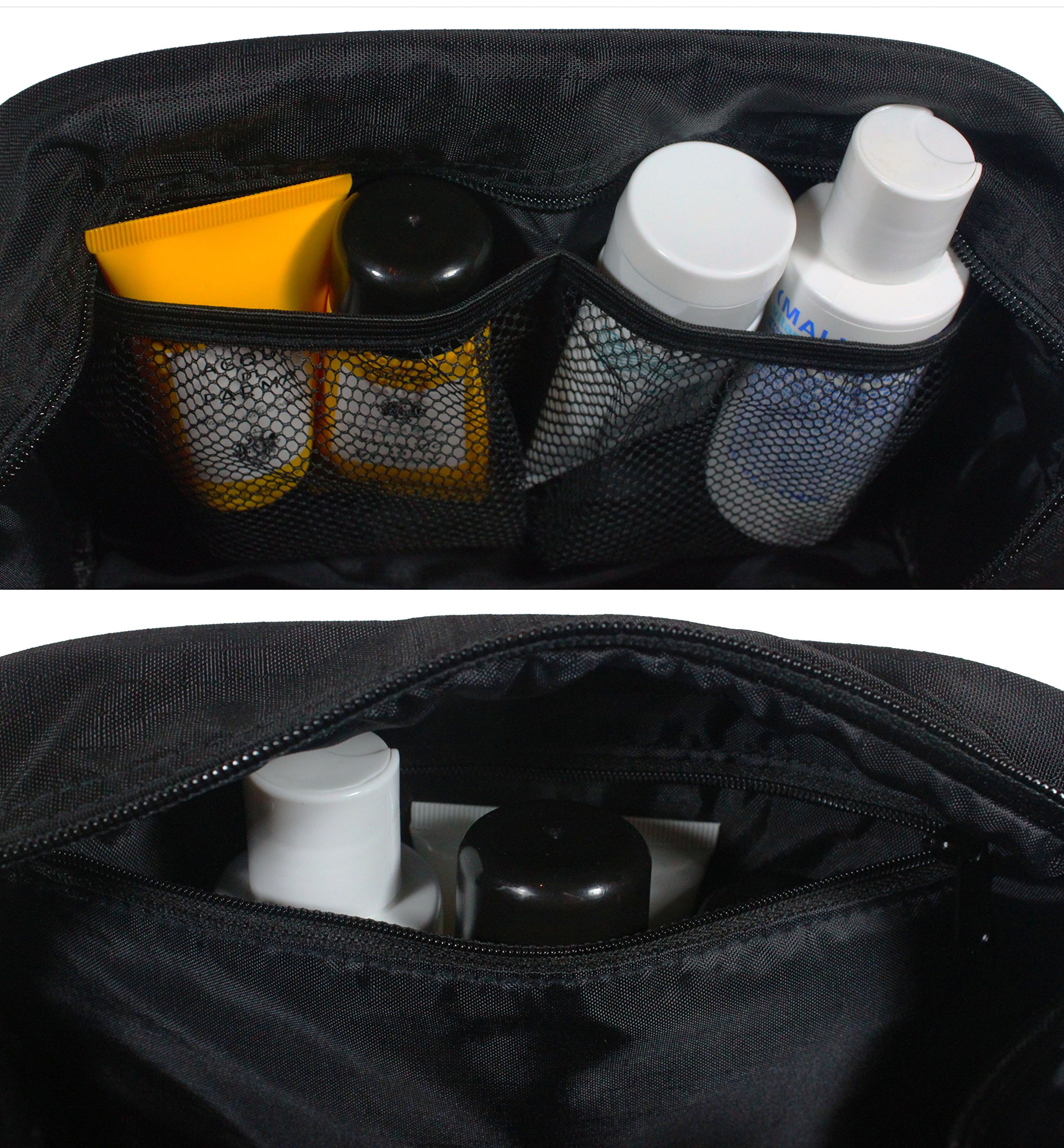 Slate Travel Waterproof Nylon Dopp Kit - Shaving Toiletry Bag Organizer (Black)