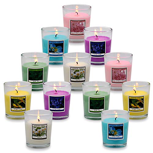 12 Packs Scented Aromatherapy Candle Set, 1.8 Oz Soy Votive Candle for Home Decoration, Candle Gifts for Christmas Thanksgiving and Anniversary