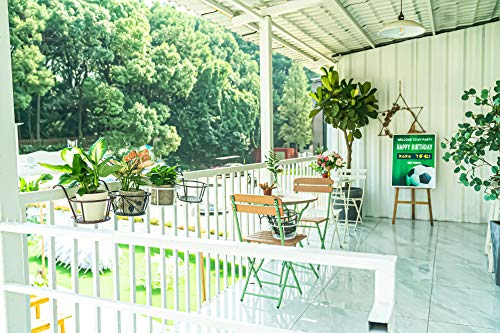 Kingbuy Balcony Rail Planters Hanging Railing Plant Holder Stand Flower Pot Basket for Fence Patio Deck Planter Outside and Indoor, 3 Pack, Black (Removable)