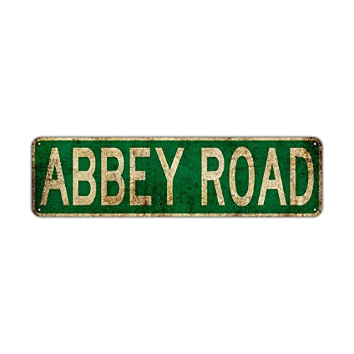 Retro Metal Tin Signs Instagram Style Abbey Road Street Signs Amusement Park Scenic Retro Road Signs Country Retro Metal Wall Man Cave 4x16 inches Metal Signs Decorative Signs