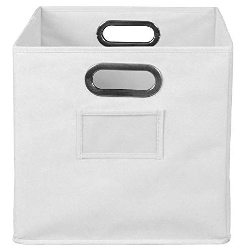 Niche Cubo Foldable Fabric Storage Bin with Label Holder- White