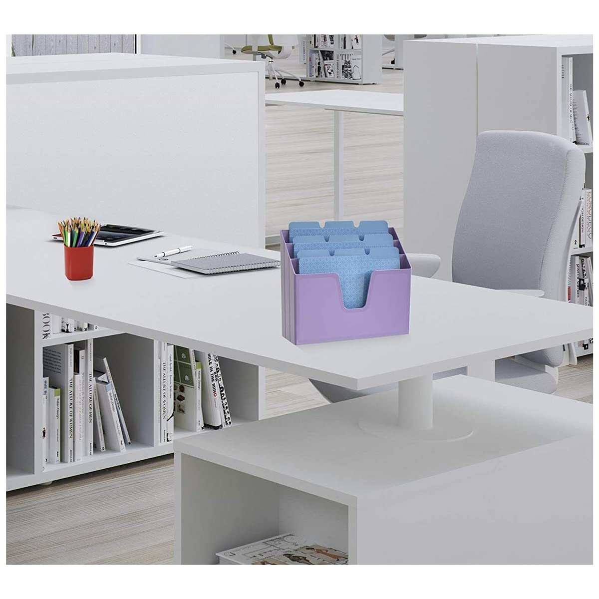 Acrimet Horizontal Triple File Folder Holder Organizer (Purple Color)