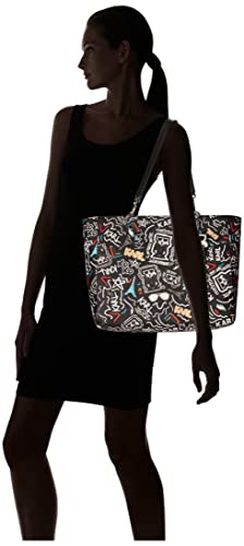 Karl Lagerfeld Paris womens Adele TOTE, Black/Orange, One Size US