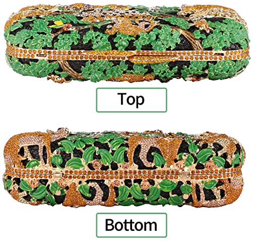 Rhinestone Crystal Evening Clutch Bag Animal Pattern Designer Purses for Women
