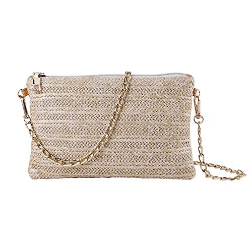 Oweisong Straw Purses for Women Summer Beach Straw s Clutch Purses Crossbody Bag Handmade Women Envelope Handbag Wallet