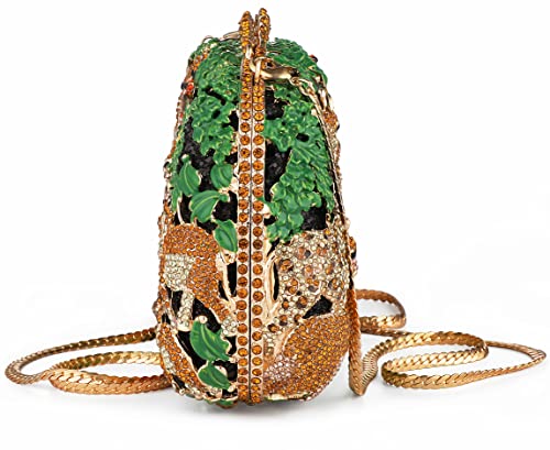 Rhinestone Crystal Evening Clutch Bag Animal Pattern Designer Purses for Women