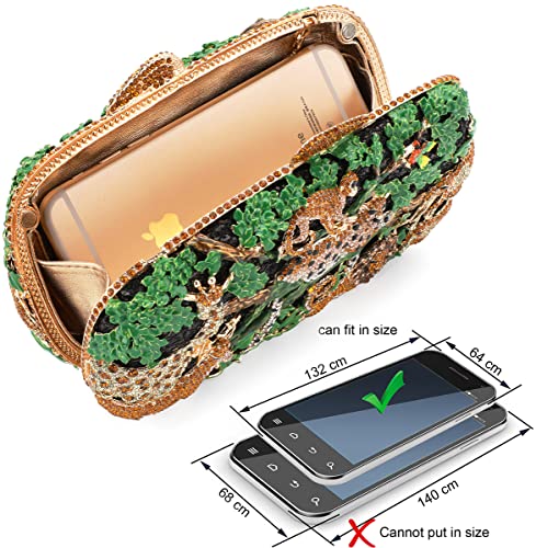 Rhinestone Crystal Evening Clutch Bag Animal Pattern Designer Purses for Women