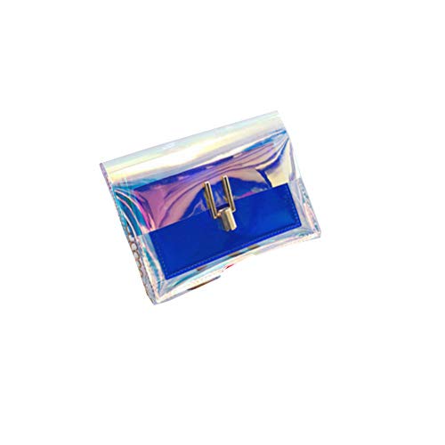 VALICLUD Holographic Clear Crossbody Chain Purse Transparent Iridescent Shoulder Handbag Small Jelly Tote Bag for Women