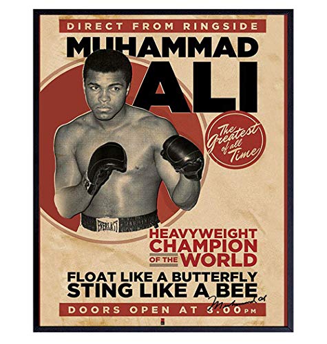 Muhammad Ali Poster - Vintage Retro Boxing Wall Art - Home Decor, Room Decoration for Gym, Sports Bar, Den, Living Room - Unique Gift for Men, Boys - 8x10 UNFRAMED Picture Photo