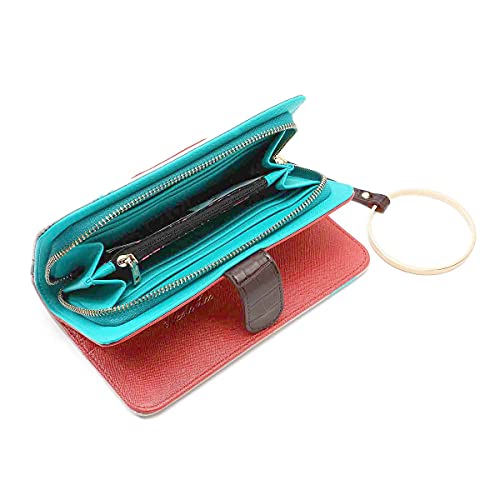 PRT6700 NICOLE LEE FASHION PRINT ZIPPER WALLET V3~BOHEMIAN BLACK