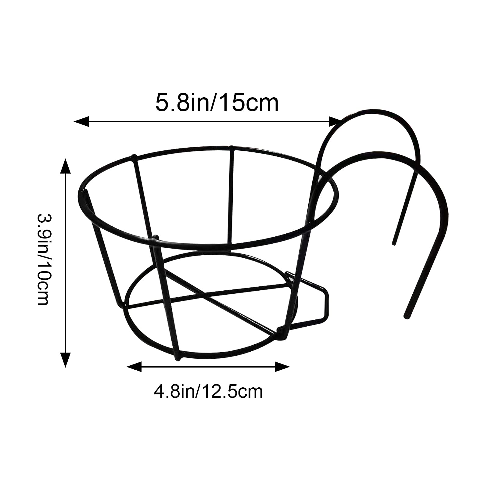 DoubleWood 4 Pack Hanging Railing Planters Flower Pot Holders Plant Iron Racks Fence Metal Potted Stand Mounted Balcony Round Plant Baskets Shelf Container Box for Indoor and Outdoor (4, 6 Inch)