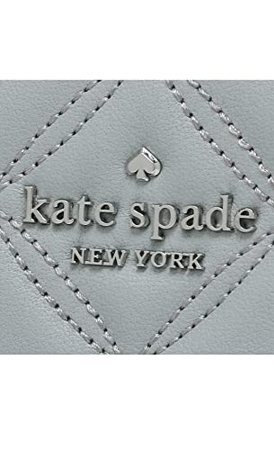Kate Spade Natalia Quilted Leather Medium Compact Bifold Wallet in Brushed Steel