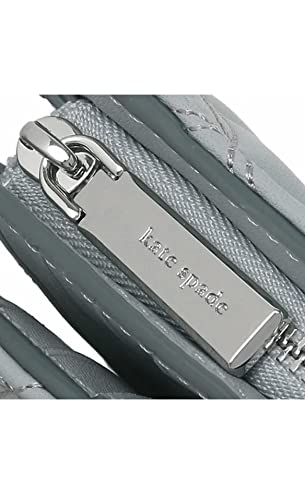 Kate Spade Natalia Quilted Leather Medium Compact Bifold Wallet in Brushed Steel