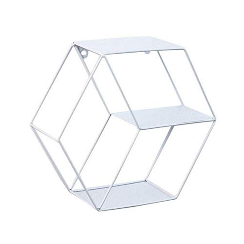 Ochine Wall Mounted Floating Shelves Rustic Round Storage Display Hexagonal Wall Hanging Shelf Home Decor for Living Room, Bedroom, Bathroom, Office, Kitchen