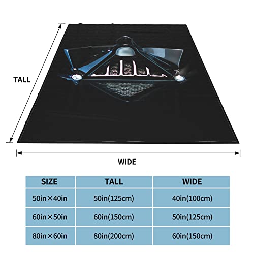 Flannel Throw Travel Blanket Darth Vader for Sofa / Living Room / for Adults Or Children Black 50"X40"