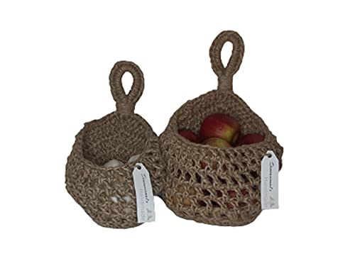 Teardrop Hanging Basket, made with jute twine, Handmade in US. (Small & Medium)