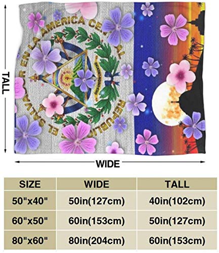 Fleece Blanket El Salvador Flag Plush Throw Fuzzy Super Soft Reversible Microfiber Flannel Blankets 80"x60"