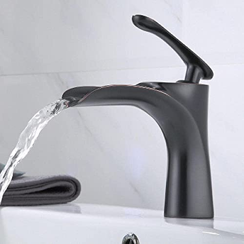 Bathroom Sink Faucet Sink Faucet Single Handle Brass Sink Faucet Bathroom Sink Faucet Single Handle hot and Cold Water Tank Faucet Desktop Crane Toilet Faucet ( Color : Black Oil Brushed )
