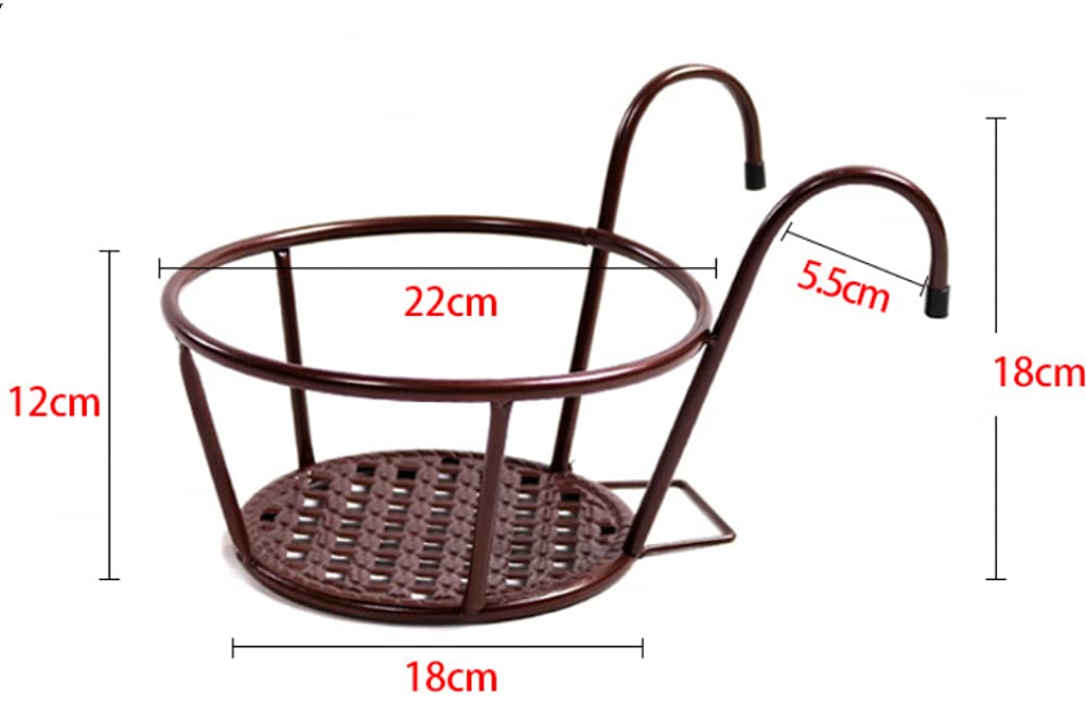 VIXPET Removable Balcony Rail Flower Pot Holder Railing Potted Plant Rack Hanging Flower Pot Shelf Stand-Black