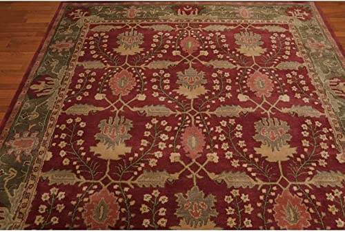 Natural Weave Old Hand Made Morgan Floral Traditional Persian Oriental Woolen Area Rugs (8x10 ft)
