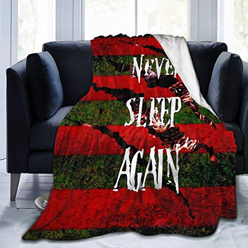 Needlove Ultra Soft Flannel Fleece Blanket Freddy Krueger Never Sleep Again Stylish Bedroom Living 60"x50" Room Sofa Warm Blanket for Adult