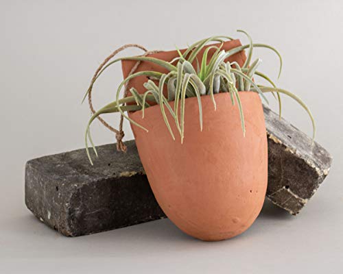 Foreside Home & Garden Terracotta Hanging Wall Storage Pocket with Jute Hanger