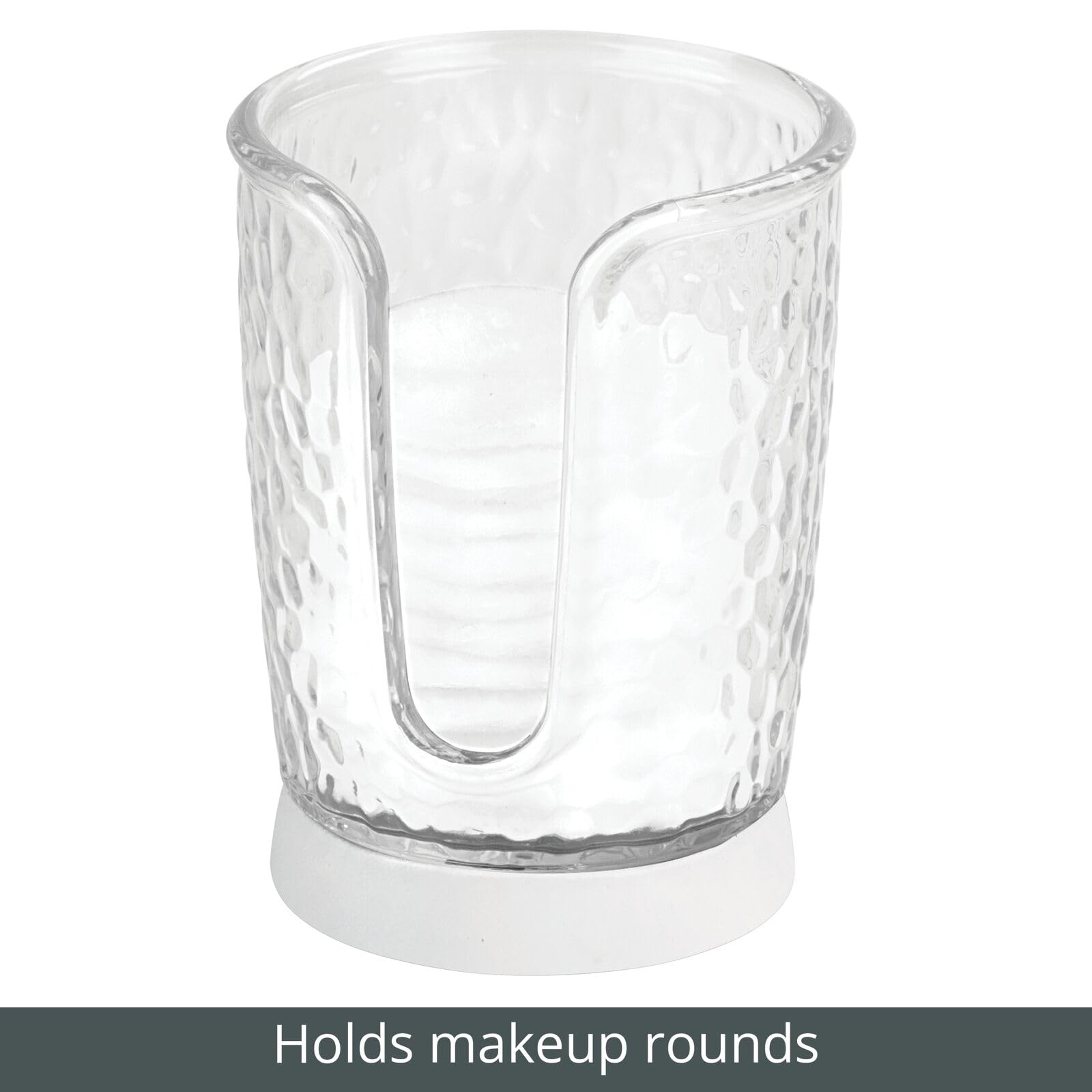 mDesign Plastic/Steel Compact Small Disposable Paper Cup Dispenser Storage Holder for Rinsing Cups on Bathroom Vanity Countertops - Rain Collection - Clear/White