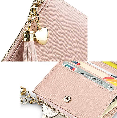 Yafanqi Small Wallets for Women Slim Coin Purse Zipper ID Card Holder Compact Cute Clutch Purses for Girls