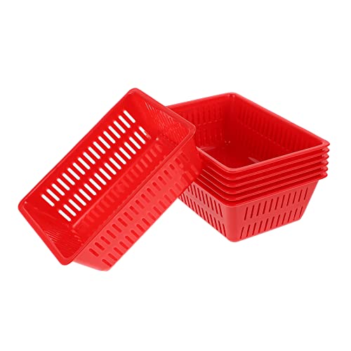 Kisangel 7pcs Coin Baskets Multipurpose Storage Basket Bin Desktop Sundries Container Sundries Organizer for Home Red