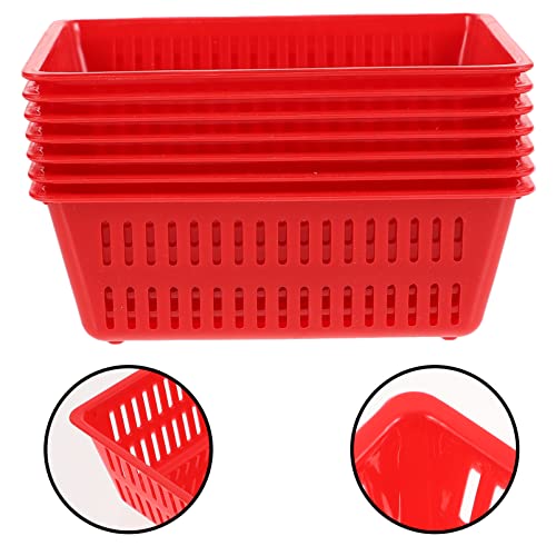 Kisangel 7pcs Coin Baskets Multipurpose Storage Basket Bin Desktop Sundries Container Sundries Organizer for Home Red