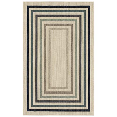 Mohawk Home Forsyth Park Beige Geometric Striped (2' X 3') Scatter Rug