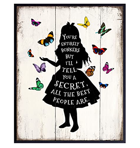 Alice Wonderland Home Decor - Vintage Wall Art Decoration Poster - Girls Bedroom, Living Room, Office - 8x10 UNFRAMED Print