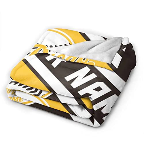 Rgubvui Custom Blanket Baseball City Blankets Personalized Fleece Throw Blankets Name Number Fans Gifts