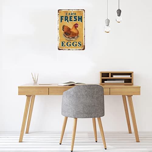 Harooni Farm Fresh Eggs Tin Signs,Bar Restaurant Kitchen Country Home Decor Farm Decorative Signs - 12X16Inch